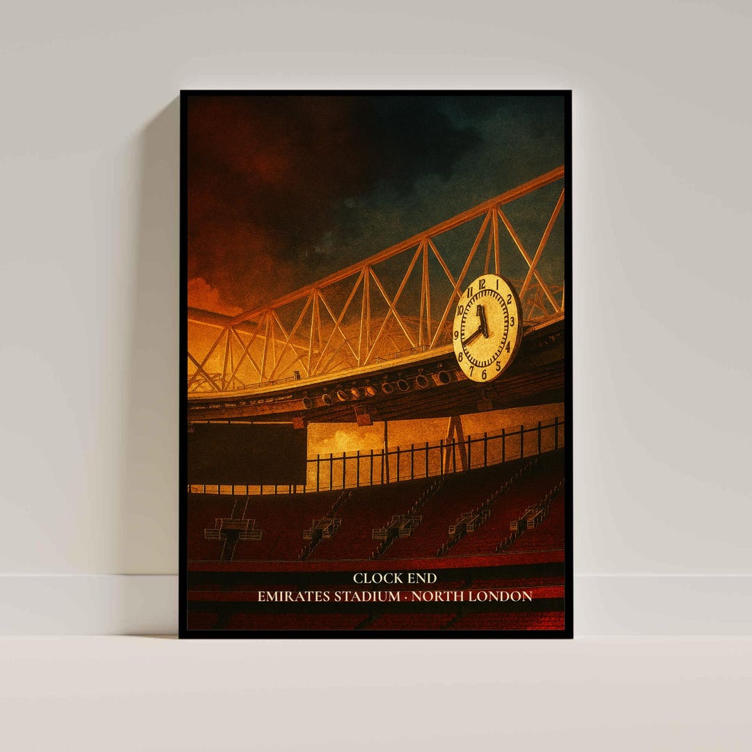 Arsenal Clock End Poster | Emirates Stadium Wall Print | Football ...