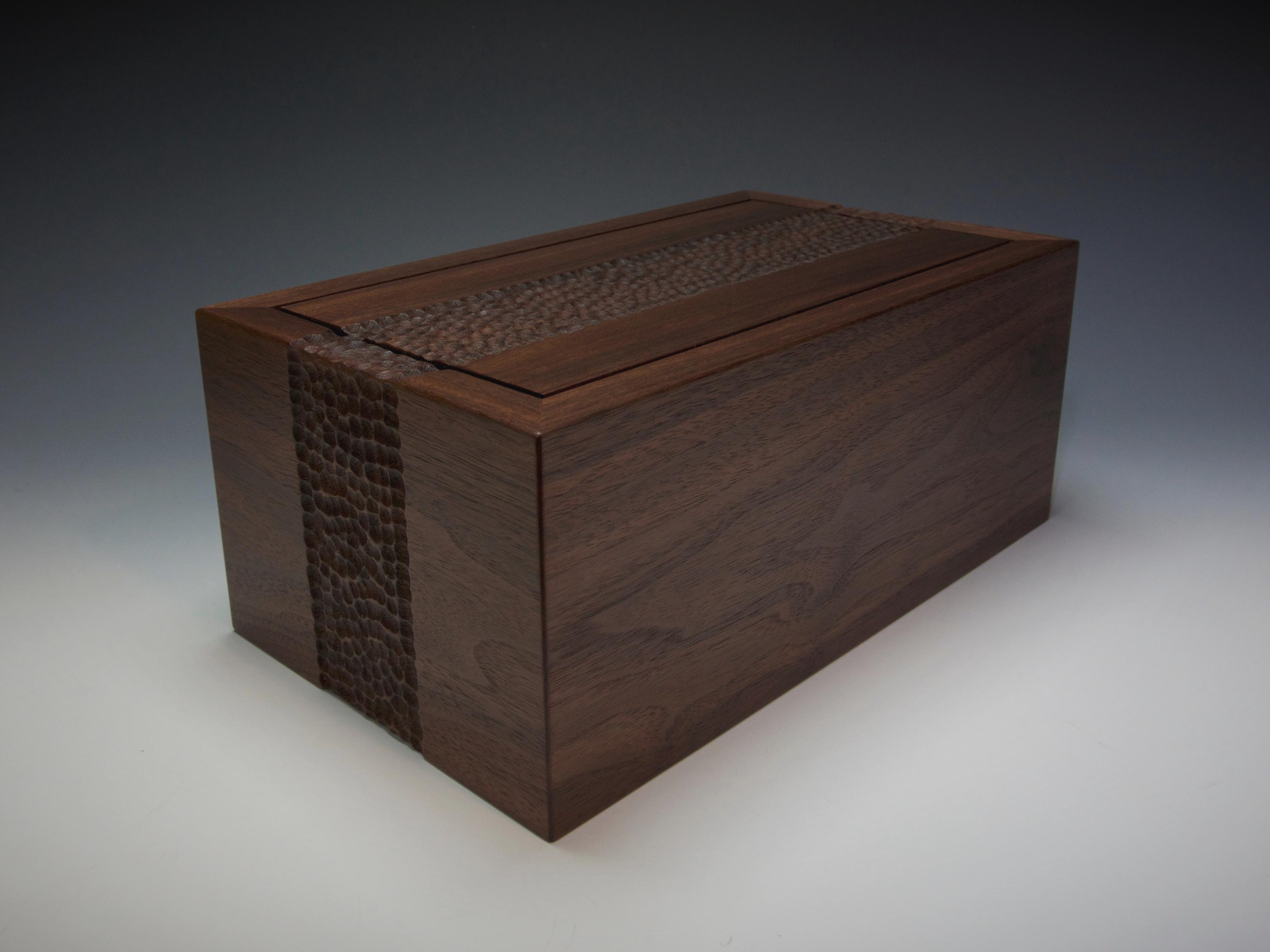 Cremation Box Urn : Walnut Wood With Texture MADE TO ORDER - Etsy