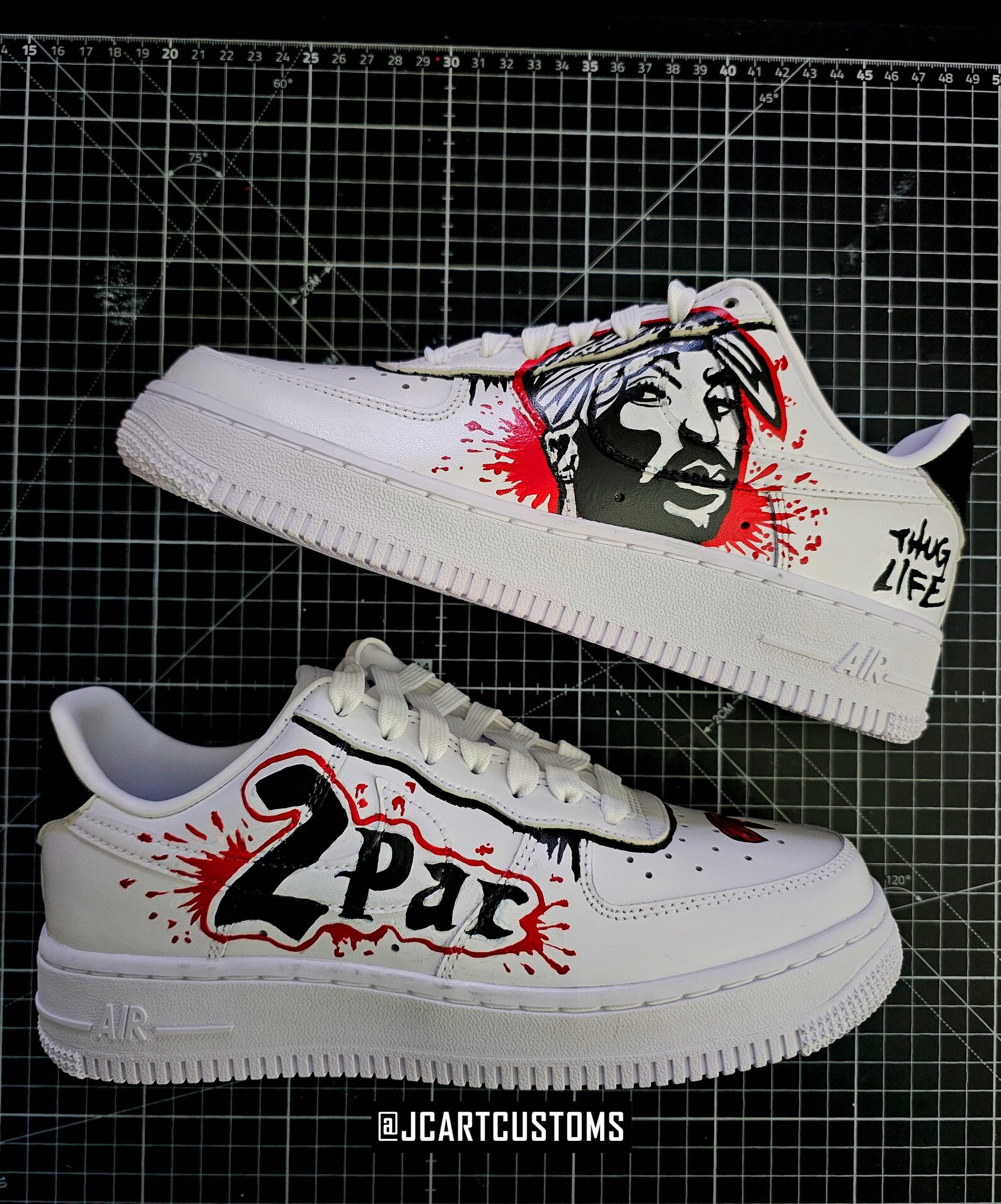 Rapper Tupac Cool Music Custom Painted Shoes, 2pac, Eminem, Snoop Dog ...