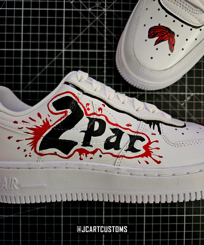 Custom Hand-painted Tupac Nike Air Force 1 Sneakers – Hip Hop ...