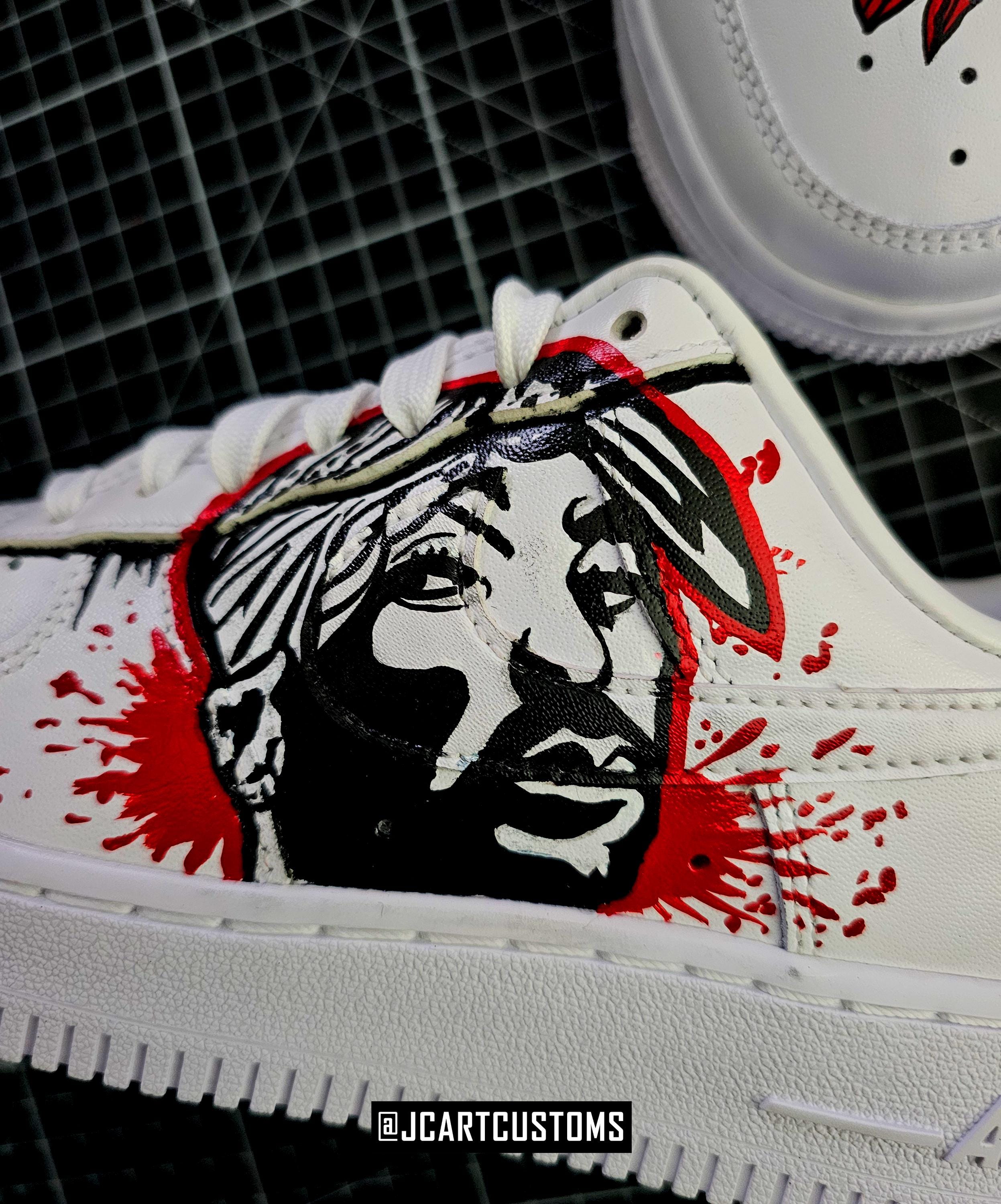 Rapper Tupac Cool Music Custom Painted Shoes, 2pac, Eminem, Snoop Dog ...