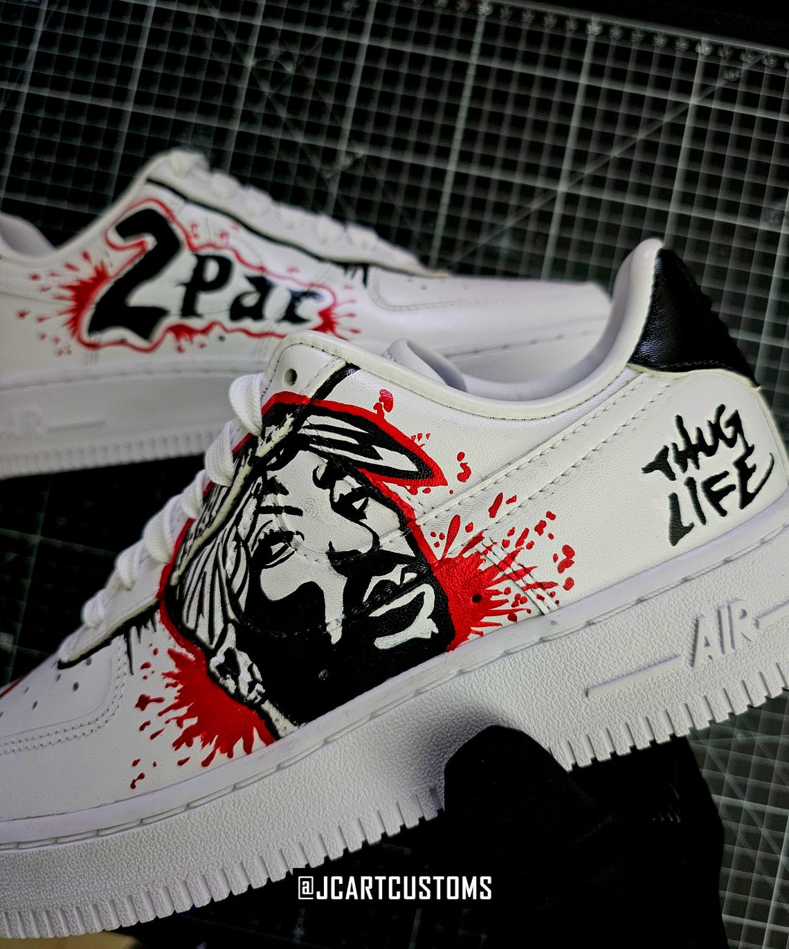 Custom Hand-painted Tupac Nike Air Force 1 Sneakers – Hip Hop ...
