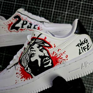 Rapper Tupac Cool Music Custom Painted Shoes, 2pac, Eminem, Snoop Dog ...