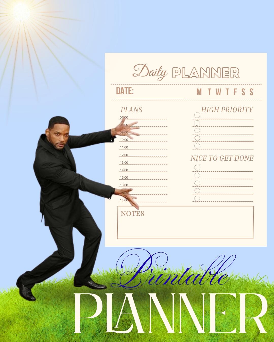 Mini Daily Planner Printable: Beige Elegant Design (digital Download A4 ...