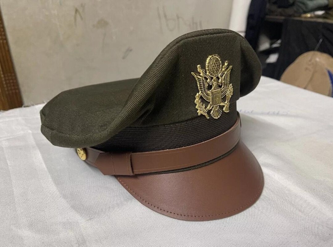 WW2 US American USAAF Army Military General Officers Crusher Visor Hat ...