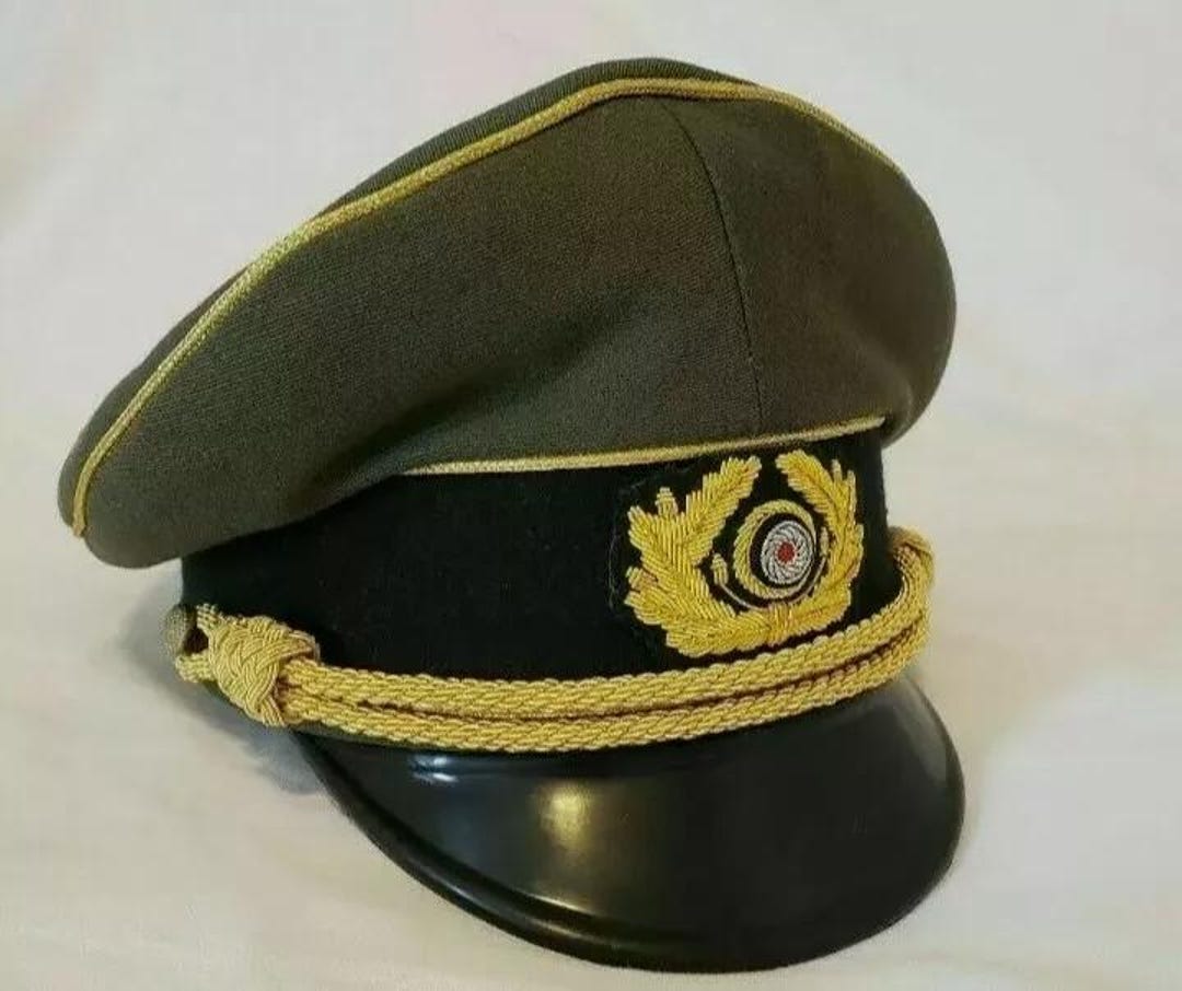 German Army Generals Officers Service Visor Hat Cap Schirmuttzen Repro ...