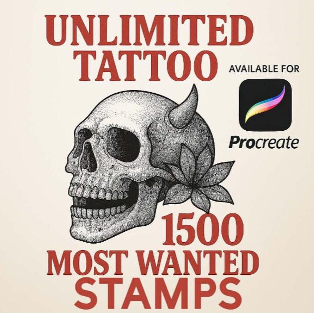 1500 High-resolution Tattoo Stamps| Procreate Tattoo Stamps | Instant ...