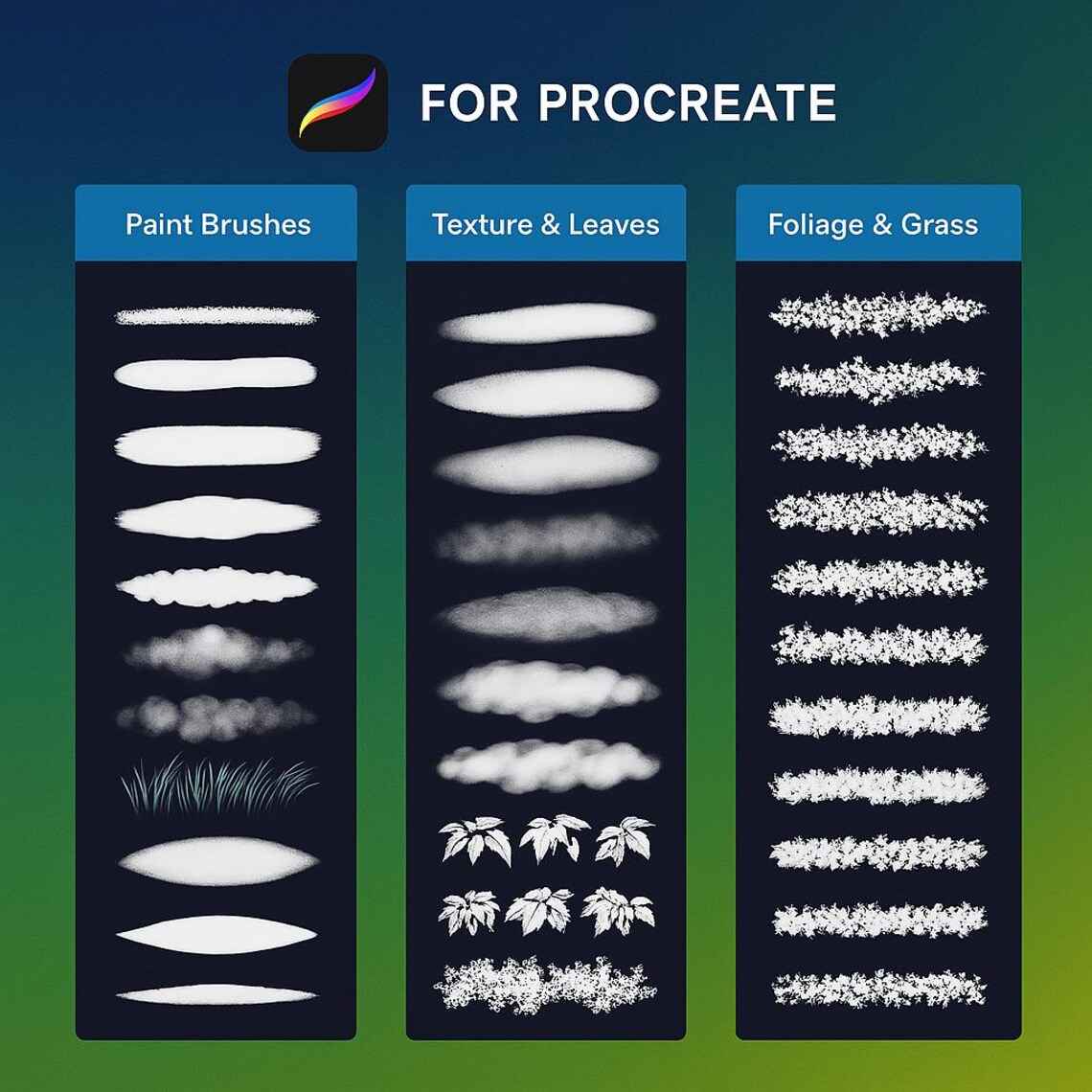 Amazing Ghibli Inspired Brush Pack for Procreate Art Background Brush Set Painting/sketching ...