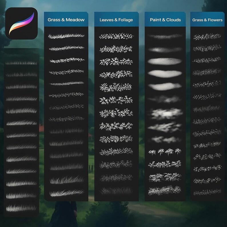 Amazing Ghibli Inspired Brush Pack for Procreate Art Background Brush ...
