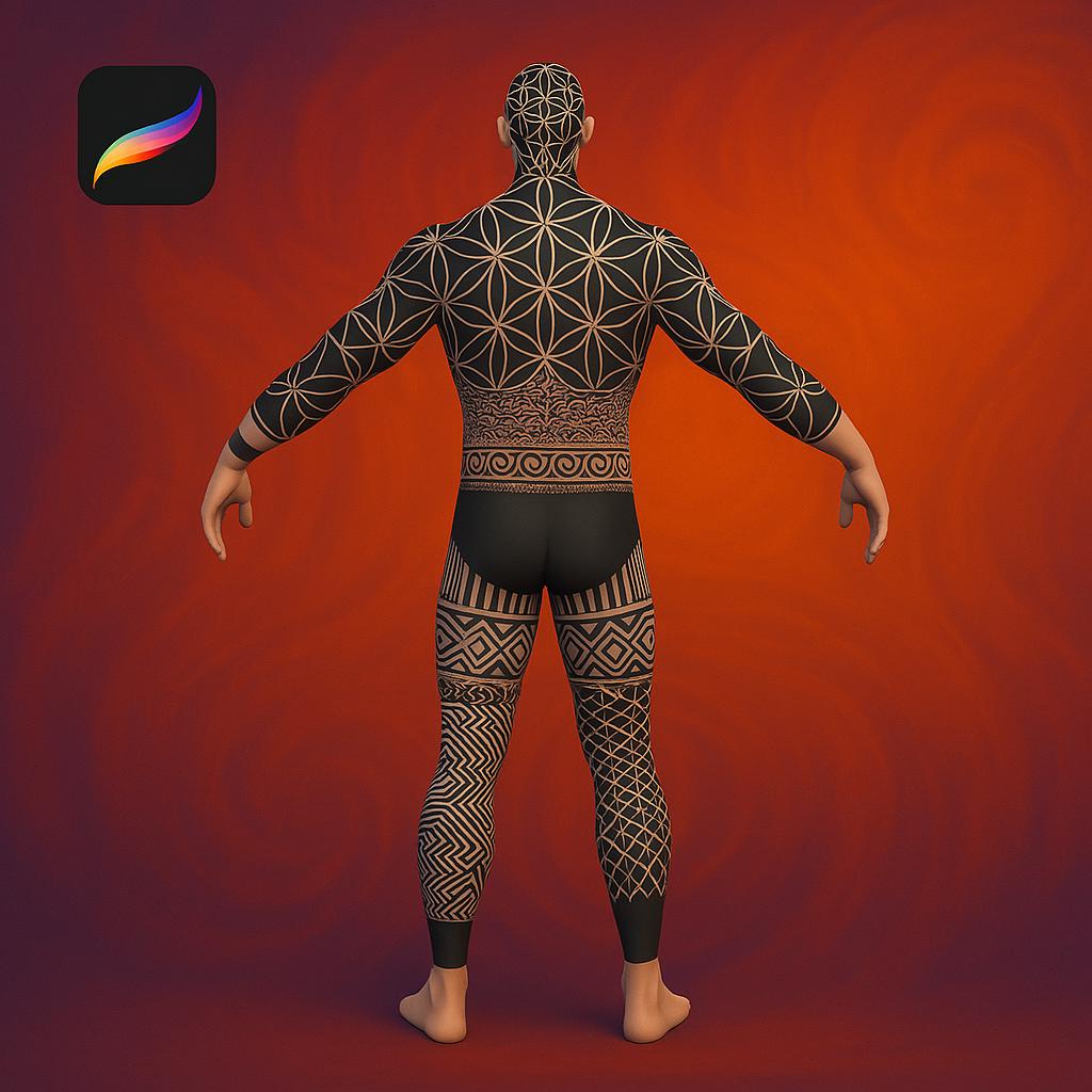 Procreate - 3D Male Models - Anatomy 3D Bundle - Male Tattoo Body Parts ...