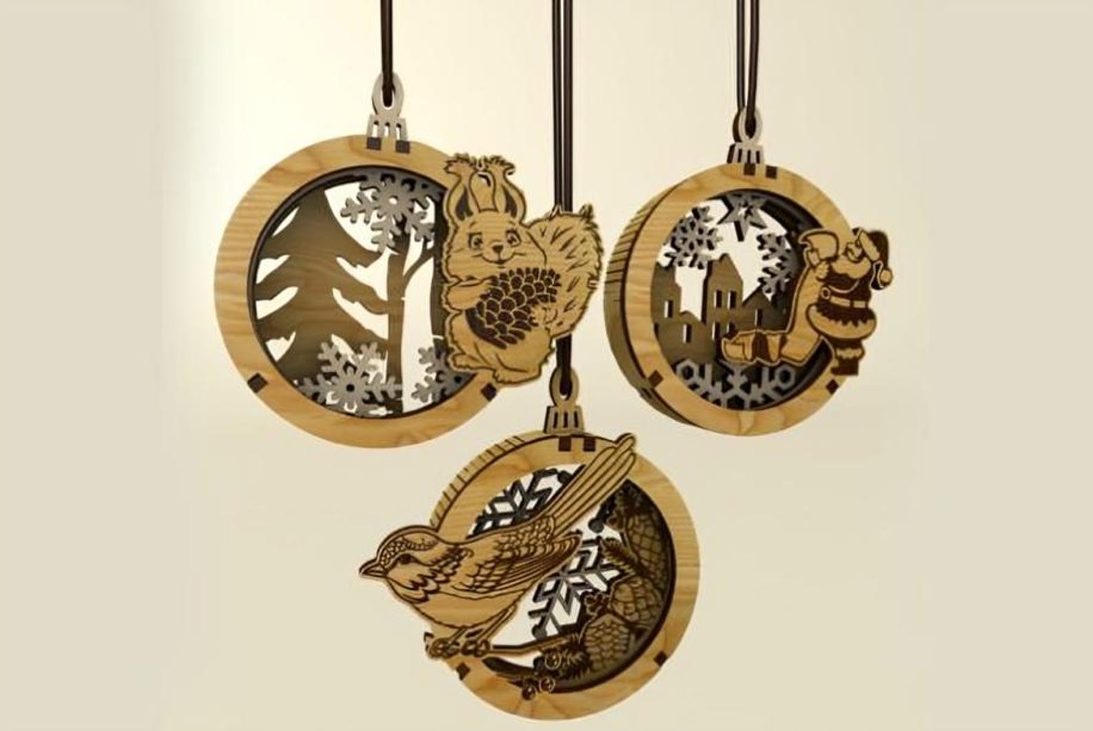 Bundle of 3D Christmas Ornaments, Tree Decorations Craft Set, Hanging ...