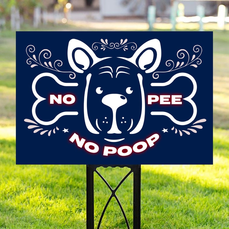 No Pee No Poop Yard Sign Stand Included NPNP1 - Etsy