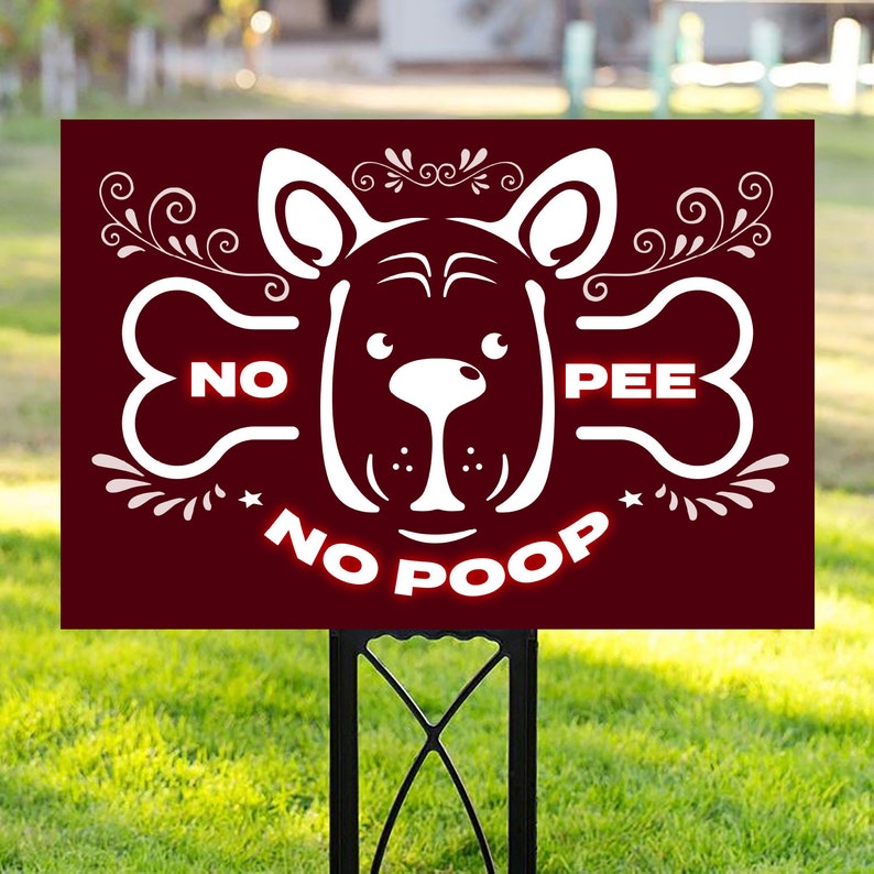 No Pee No Poop Yard Sign Stand Included NPNP1 - Etsy
