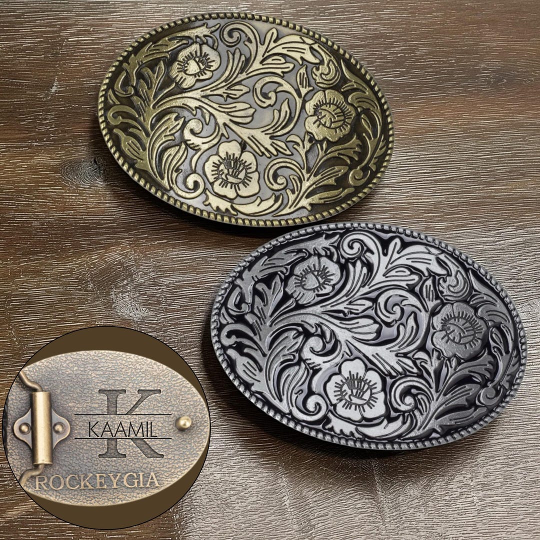 Personalized Western Belt Buckle Custom Bull Head Brass Handmade Cowboy ...
