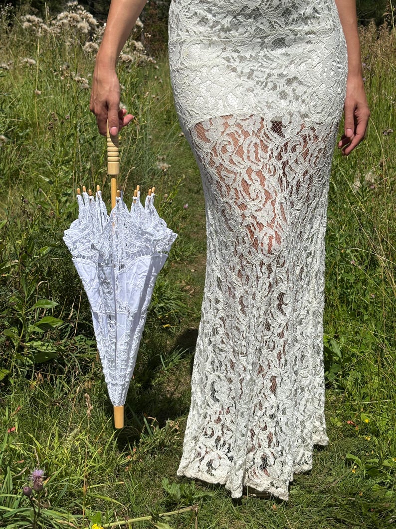 Handmade Battenburg Lace Parasol: Vintage Wedding Umbrella, Sun ...