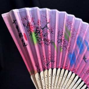 Japanese Floral Foldable Fan: Stylish Bamboo Hand Fan - Etsy