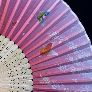 Japanese Floral Foldable Fan: Stylish Bamboo Hand Fan - Etsy