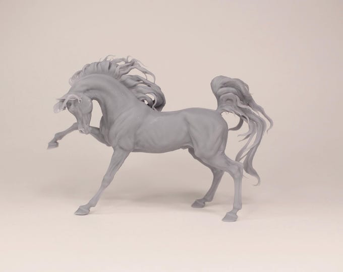 Rearing Arabian Stallion - Unpainted 3D Printed Resin Model Horse ...