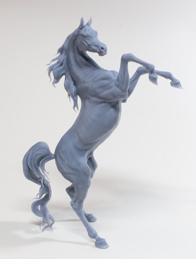 Rearing Arabian Stallion - Unpainted 3D Printed Resin Model Horse ...