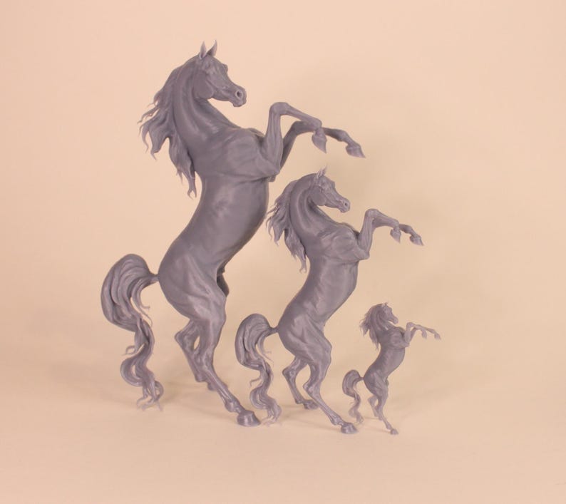 Rearing Arabian Stallion - Unpainted 3D Printed Resin Model Horse ...