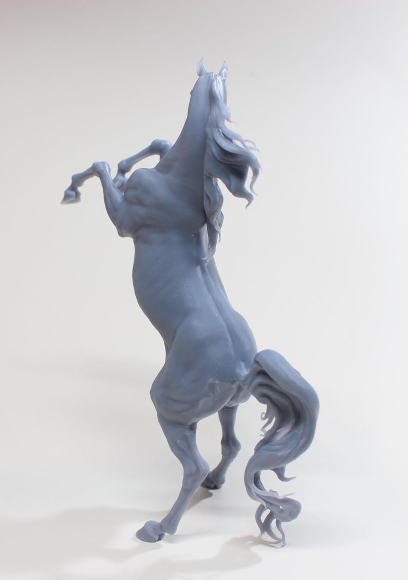 Rearing Arabian Stallion - Unpainted 3D Printed Resin Model Horse ...