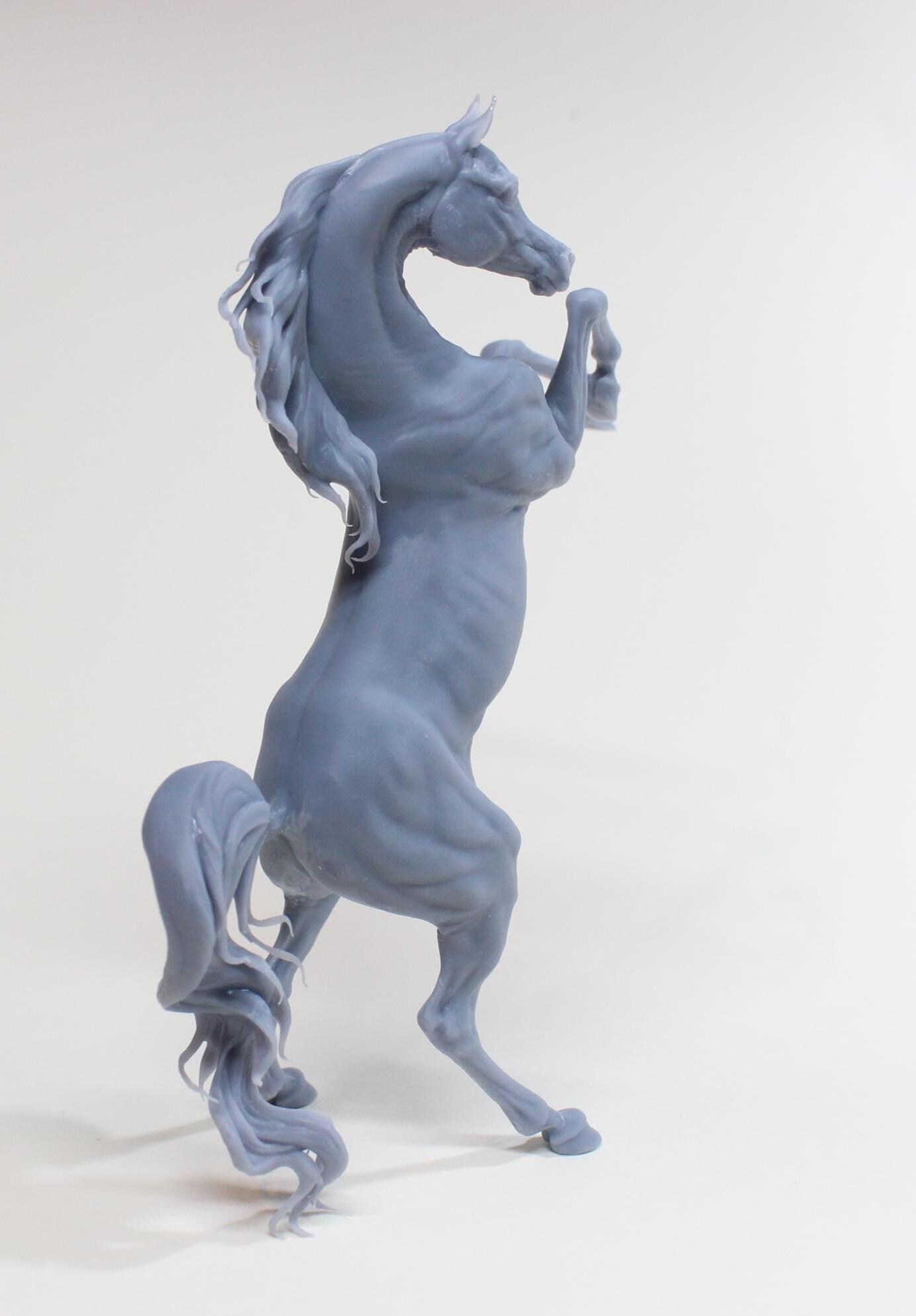 Rearing Arabian Stallion - Unpainted 3D Printed Resin Model Horse ...