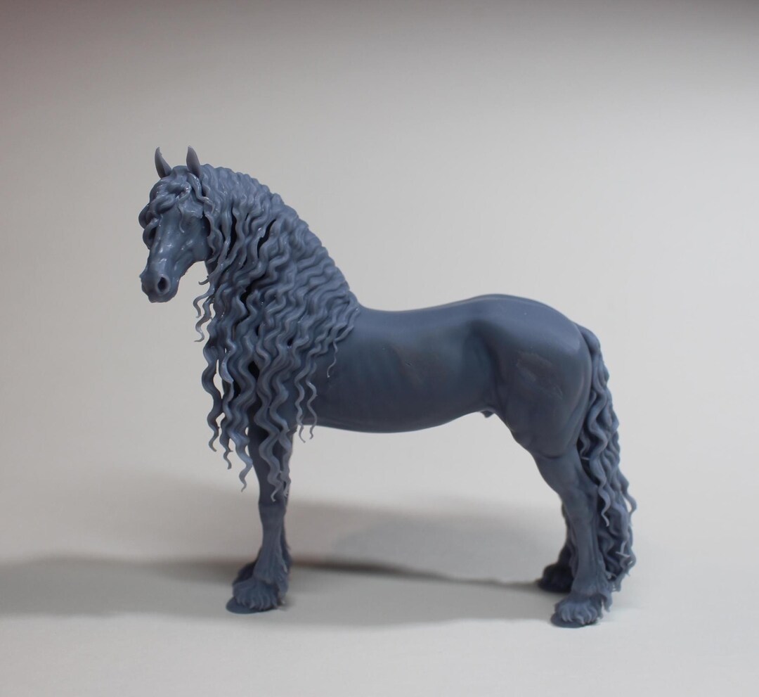 Standing Friesian Stallion (no Bridle Version) - Unpainted 3D Resin ...