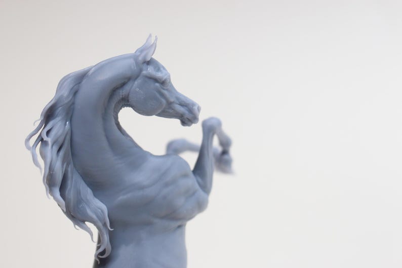 Rearing Arabian Stallion - Unpainted 3D Printed Resin Model Horse ...