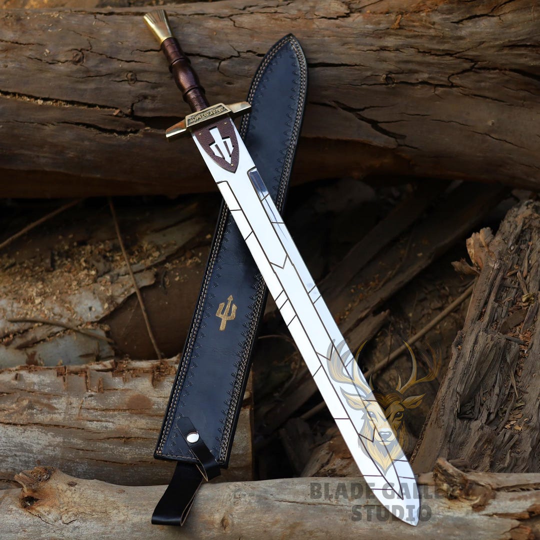 Handmade Percy Jackson Riptide Sword, Viking Sword With Beautiful Etching and File Work ...
