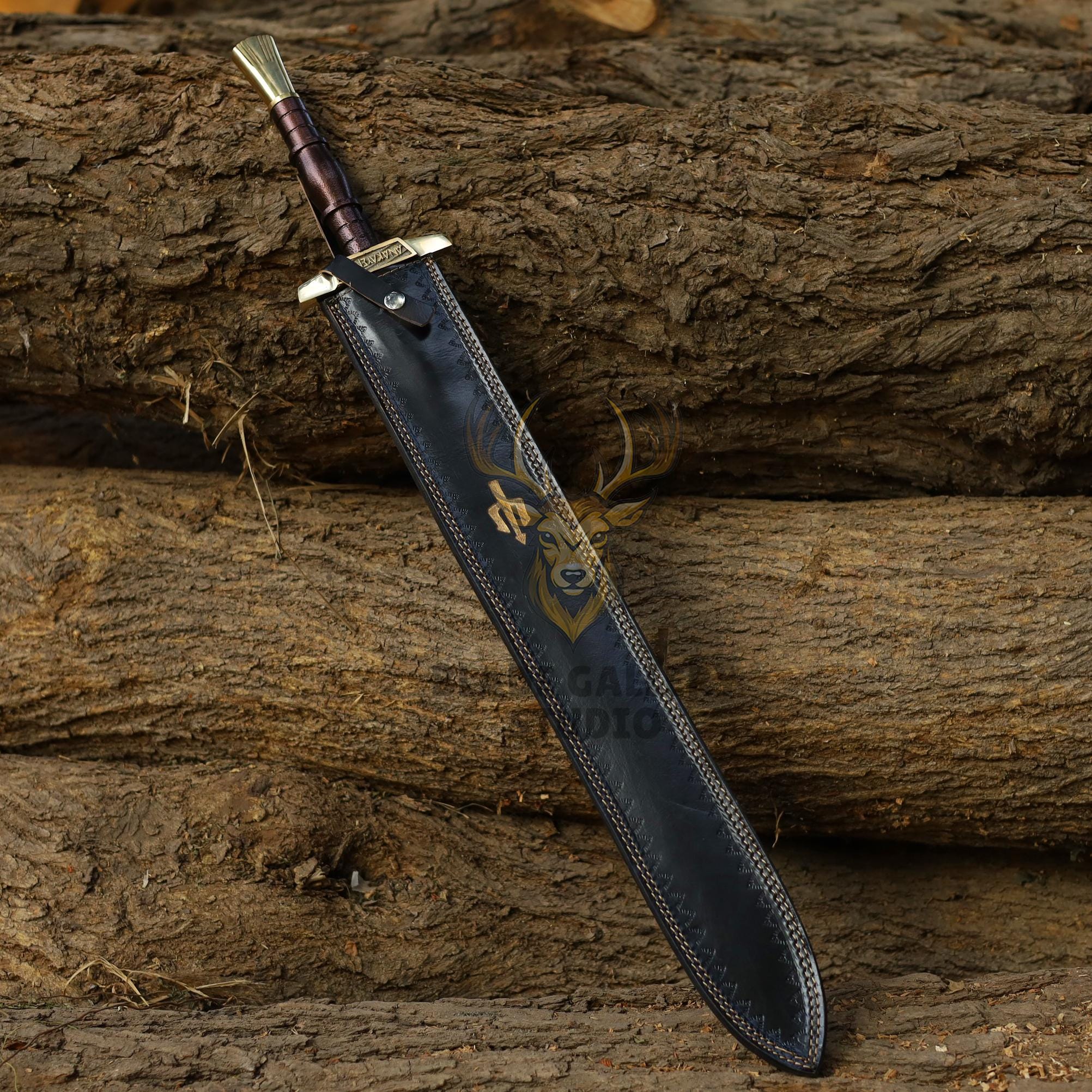 Handmade Percy Jackson Riptide Sword, Viking Sword With Beautiful Etching and File Work ...