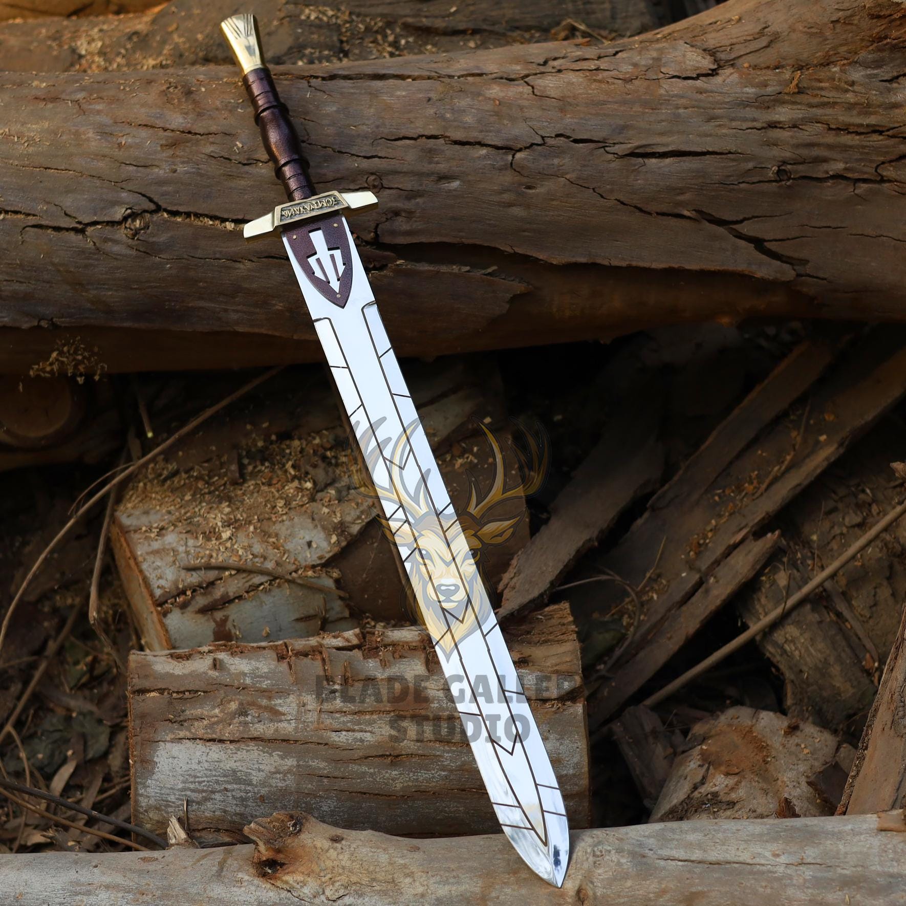 Handmade Percy Jackson Riptide Sword, Viking Sword With Beautiful Etching and File Work ...