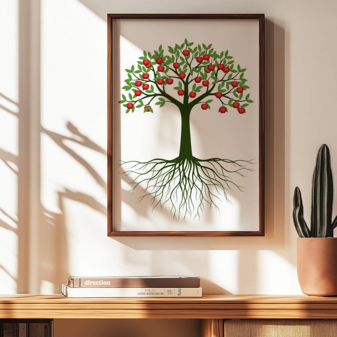 Tree of Life With Roots Clipart, Oak Family Tree, Printable Watercolor ...