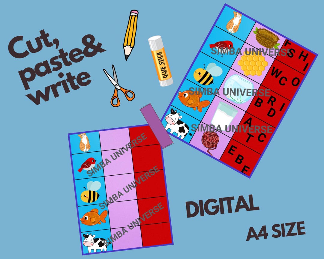 Cut and Paste Activity,writing Activity,printable,scissor Skills ...