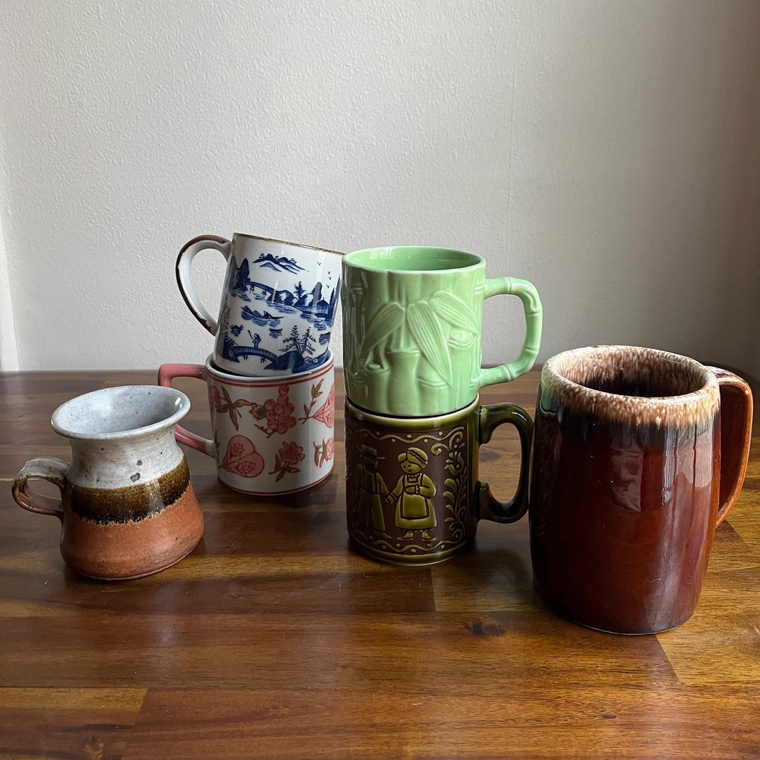 Vintage Coffee Tea Mugs | Choose Your Own | Retro - Stoneware - Pottery ...