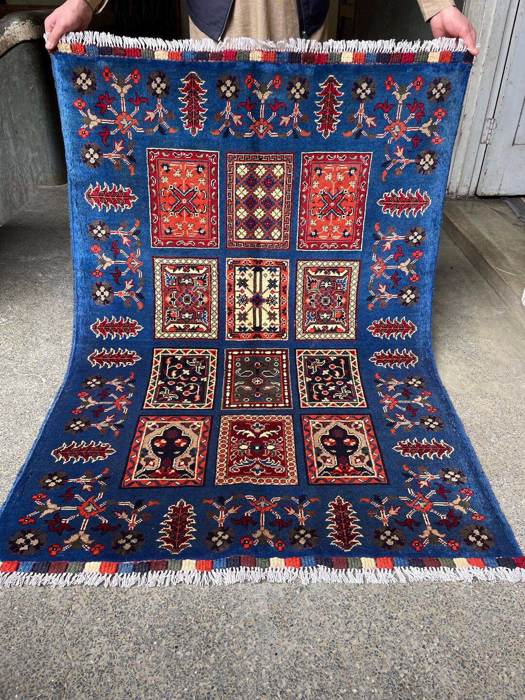 Marinos Ayna Gul Rug – Handwoven Afghan Wool Rug | 4.7 X 3.3 Ft | Rich ...