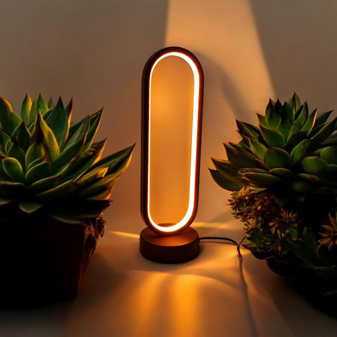 Modern LED Ring Table Lamp: Tricolor Dimmable Bedside Light - Etsy