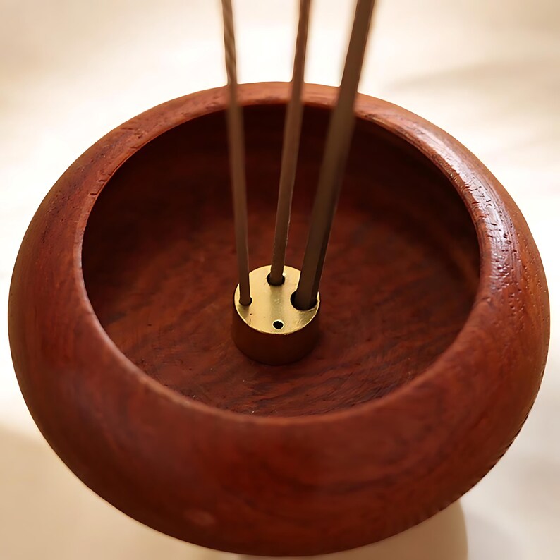 Rosewood Incense Burner: Bowl-shaped Wooden Censer With 4 Holes - Etsy