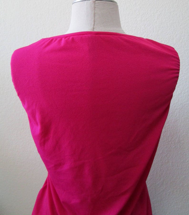 Bright Rose Color Tank Top With Rose Decoration and Gathered Design ...