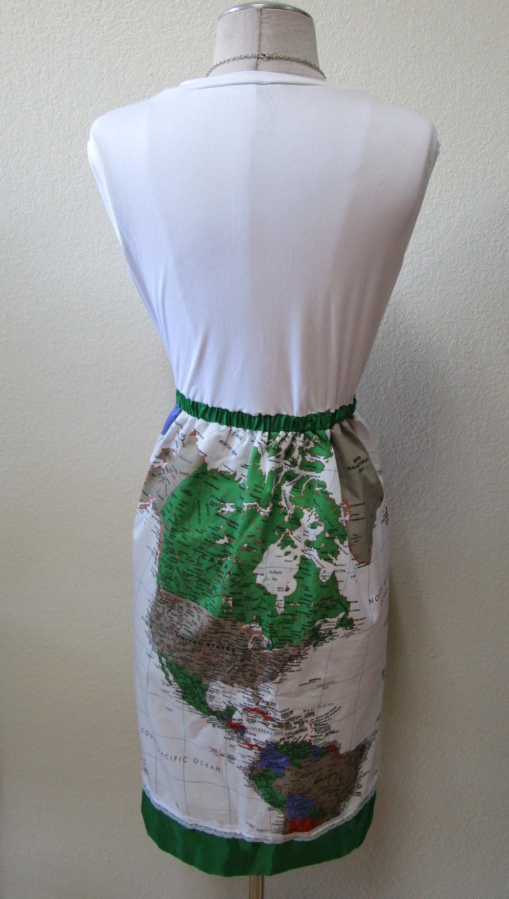 World Map Design Dress With Rose Decoration Plus Made in USA Product ...