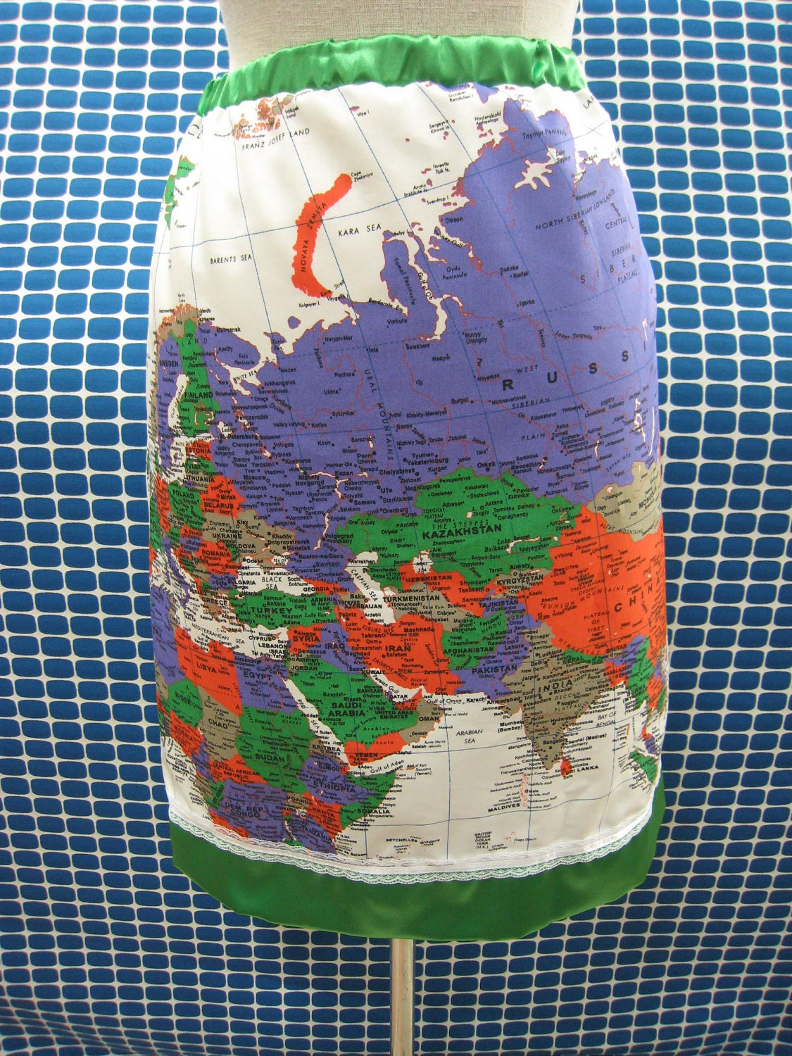The World Map Design Skirt With Elastic Waistband Plus Made in USA - Etsy