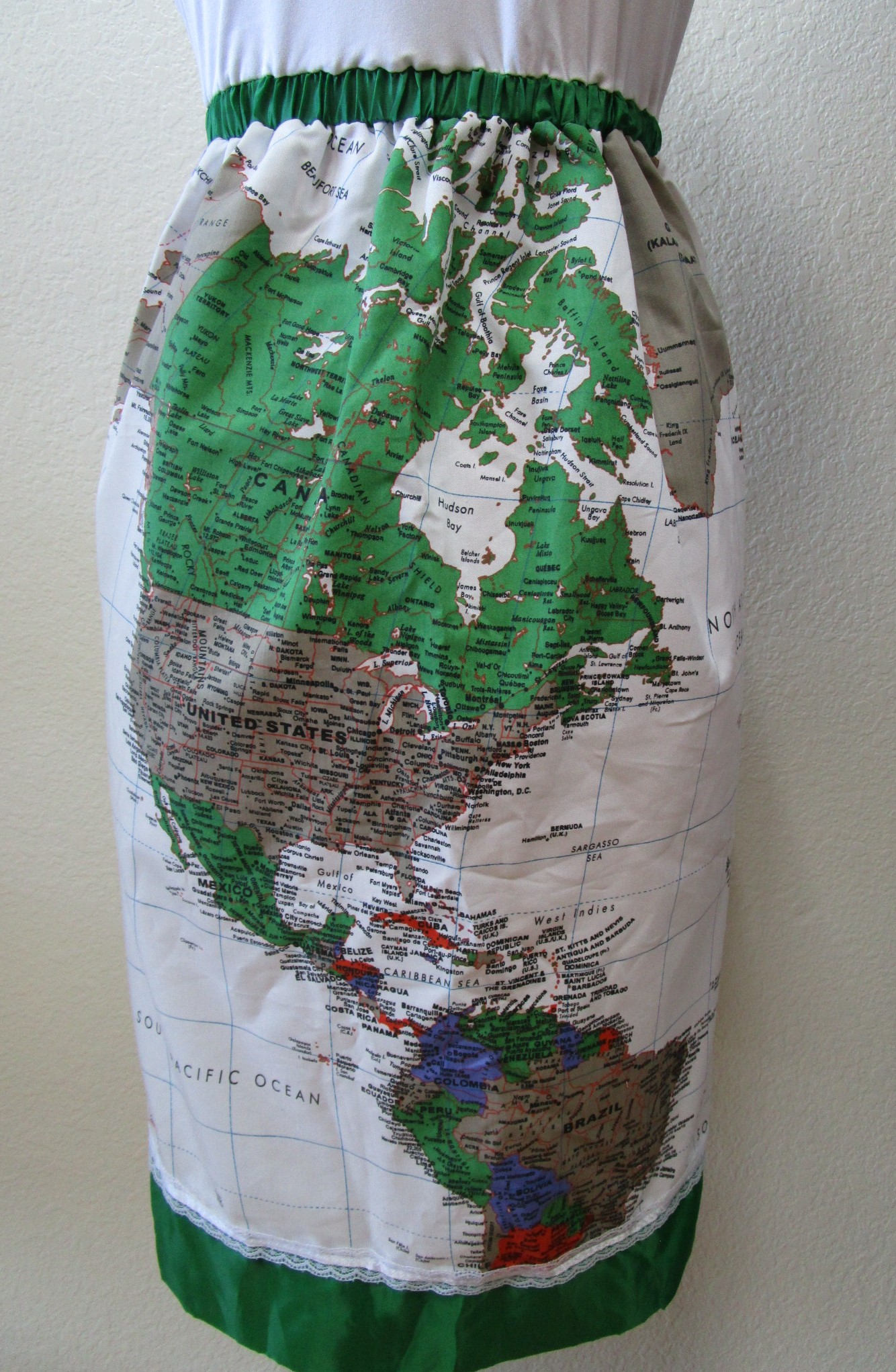 World Map Design Dress With Rose Decoration Plus Made in USA Product ...