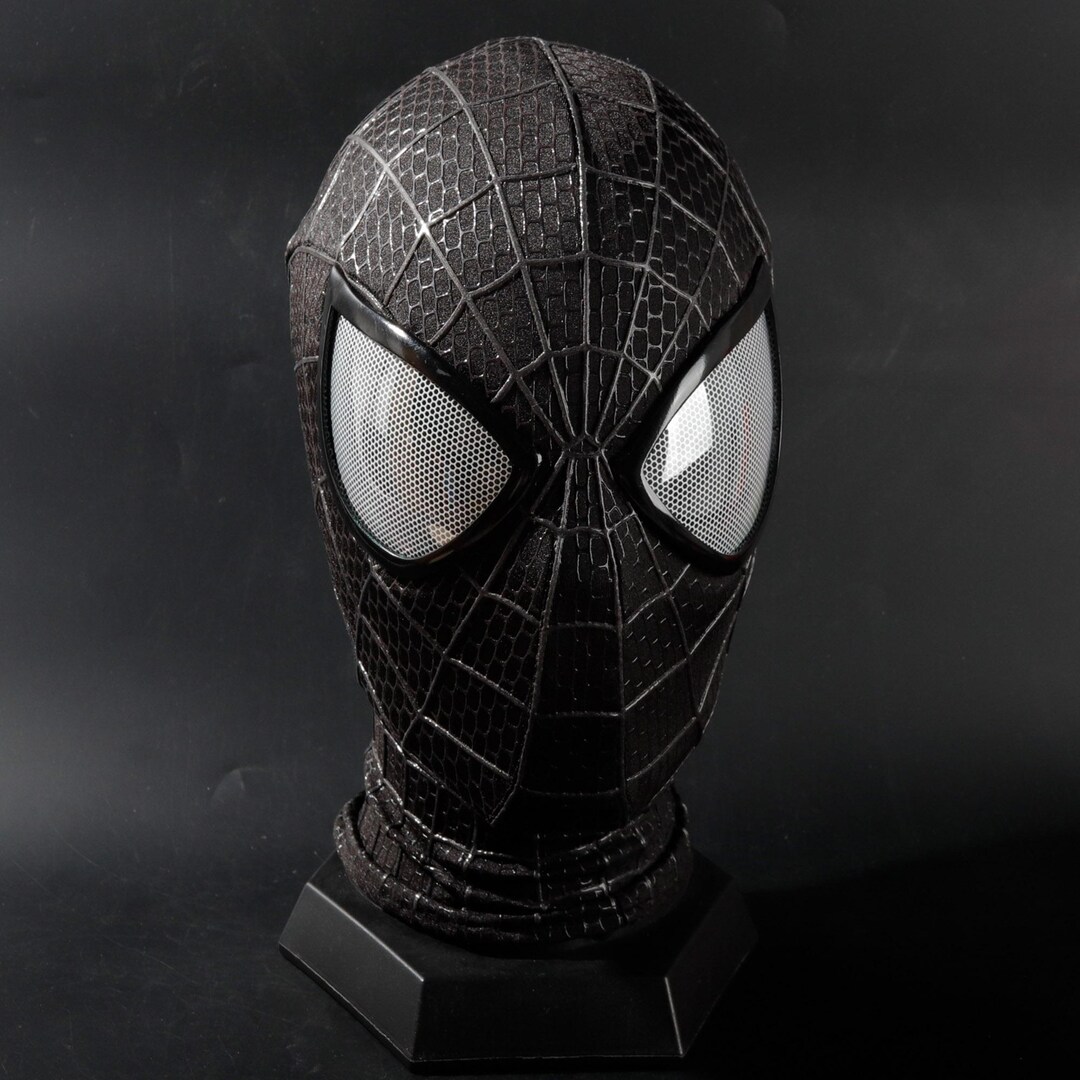 Black the Amazing Spider-man 2 Mask,with 3D Printed Face Shell and ...