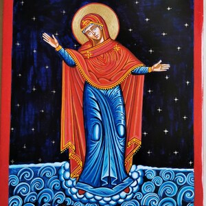 Our Lady Star of the Sea Icon Stella Maris Handpainted - Etsy