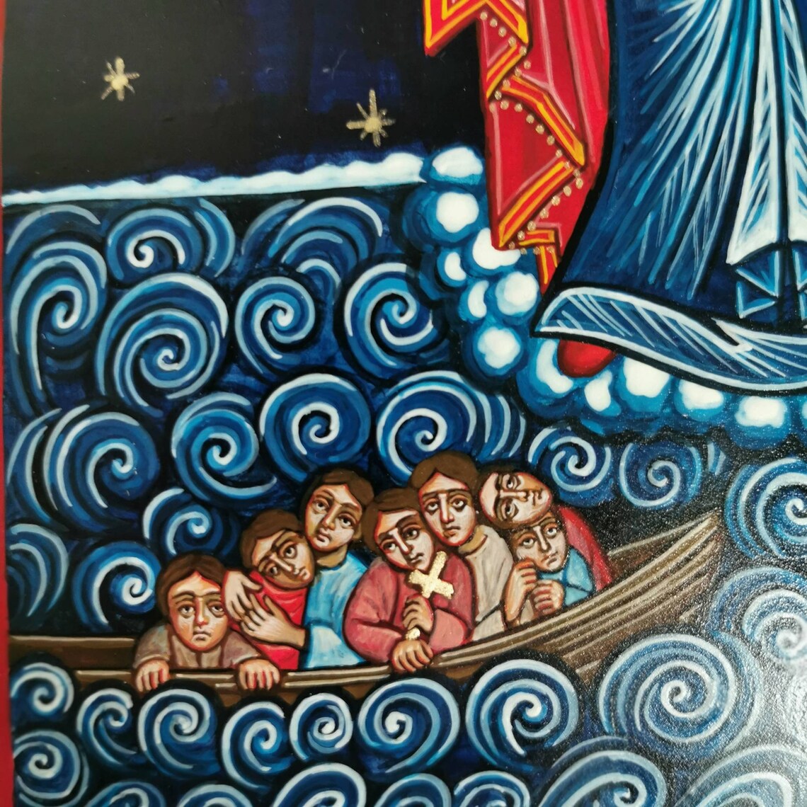 Our Lady Star of the Sea Icon Stella Maris Handpainted - Etsy