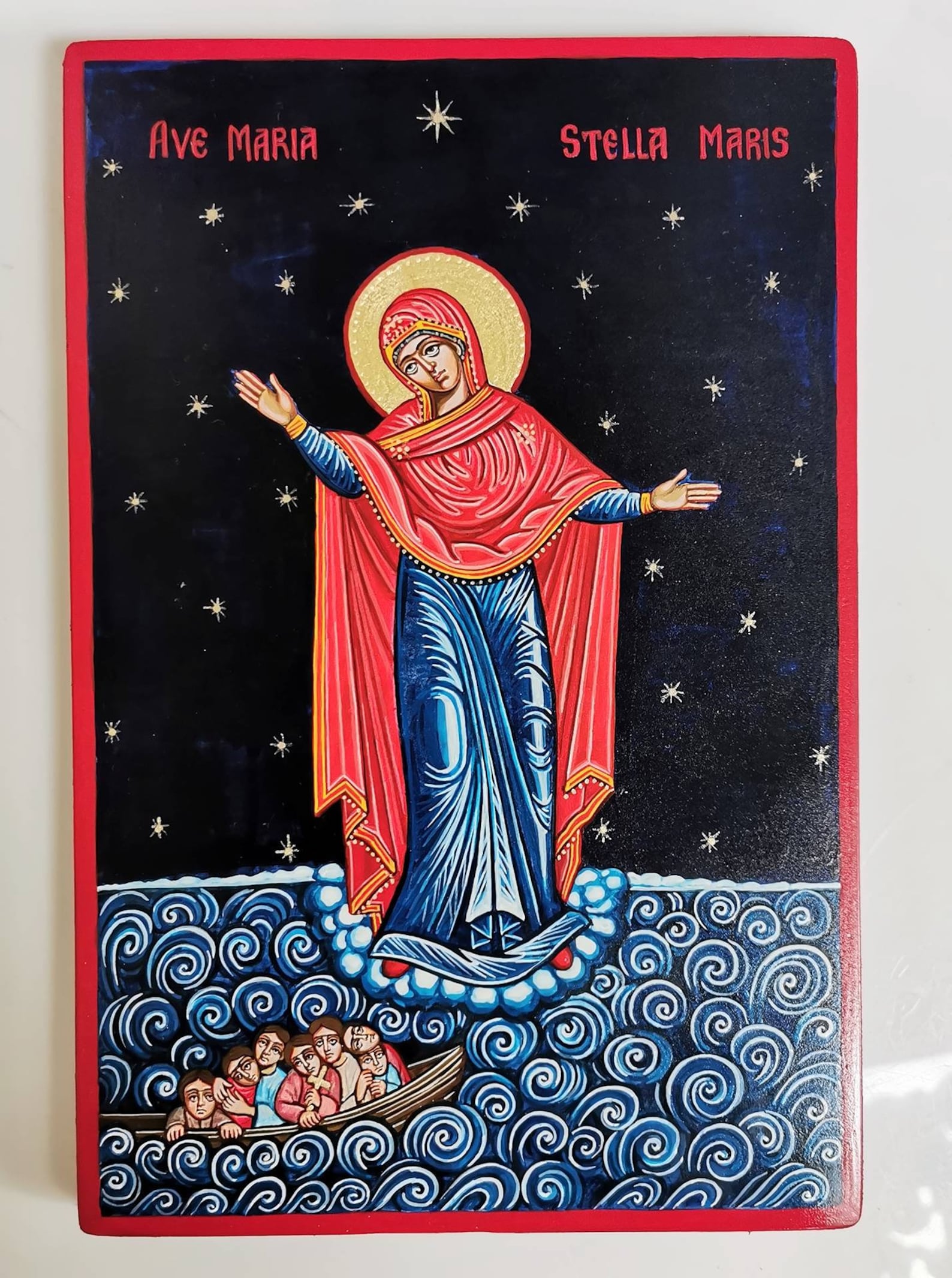 Our Lady Star of the Sea Icon Stella Maris Handpainted - Etsy