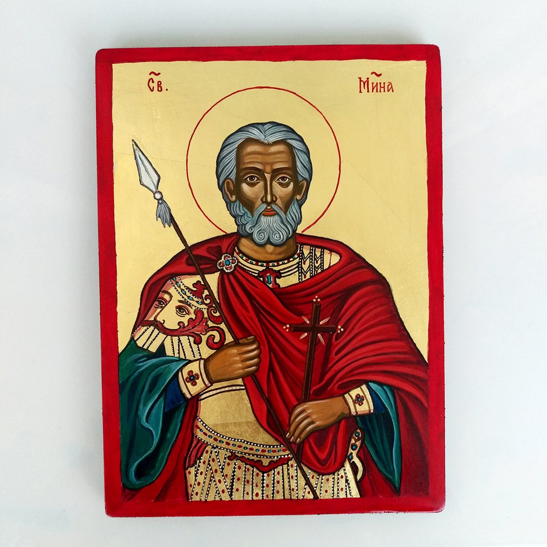 St. Menas the Wonder Worker, Saint Martyr Mina of Egypt, Original Icon ...