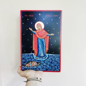 Our Lady Star of the Sea Icon Stella Maris Handpainted - Etsy