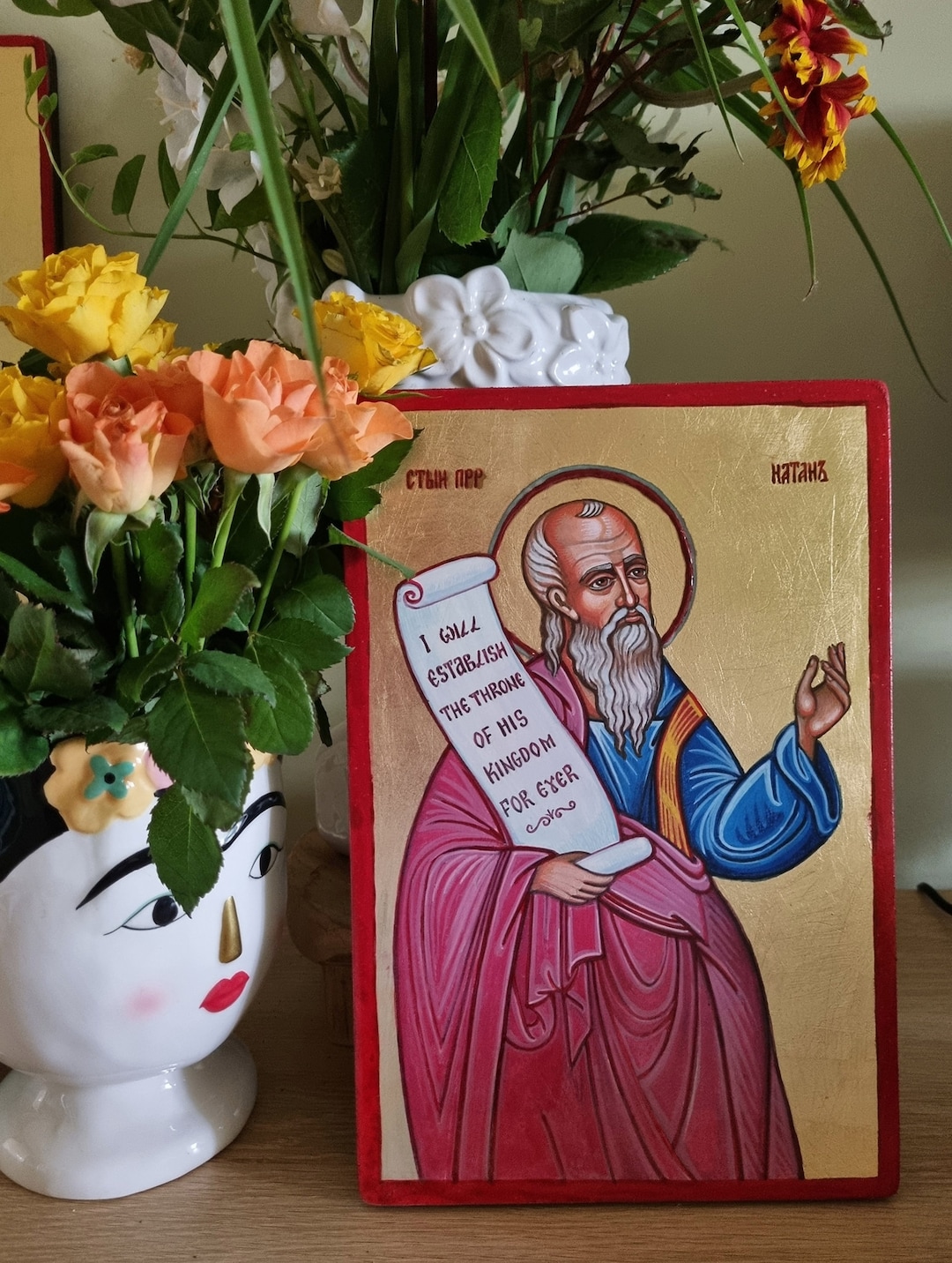Prophet Nathan, 12 X 8 Inches Icon, Handpainted Original on Wood - Etsy