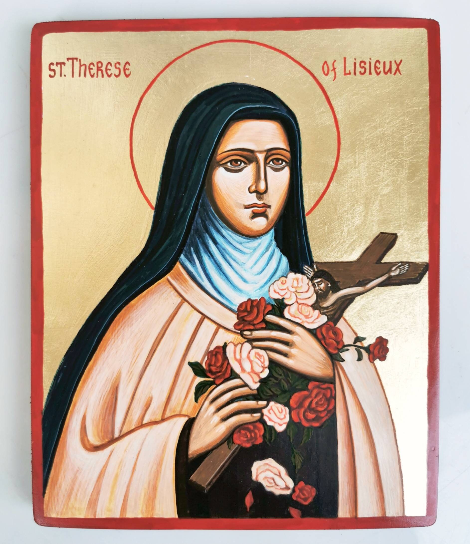 St. Therese of Roses, St Therese of Lisieux Icon, Custom Handpainted ...