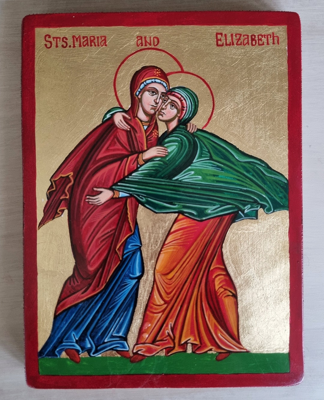 The Visitation of Mary and Elizabeth Icon 8x6 Inches Baptism - Etsy UK